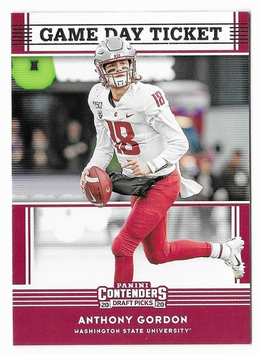 Anthony Gordon 2020 Contenders Draft Picks Game Day Ticket Rookie #28 ...