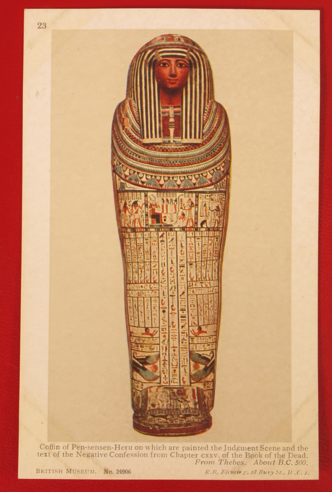 VINTAGE BRITISH MUSEUM CARD EGYPTIAN MUMMY TOMB PHAROAH COFFIN ...