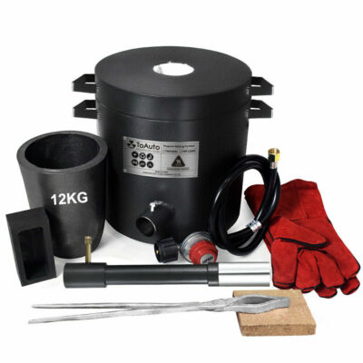 12KG Gas Metal Melting Furnace Propane Gold Silver Copper Smelter ...