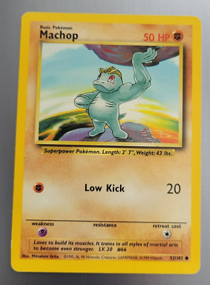 1999 WOTC Original Series Base Set MACHOP Mitsuhiro Arita Pokémon TCG ...