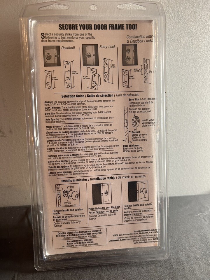 Defender Security U 9551 Lock and Door Reinforcer, Stainless Steel ...