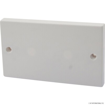Double Blanking Plate 2 Gang 2G Plug Wall Socket Cover White Faceplate ...