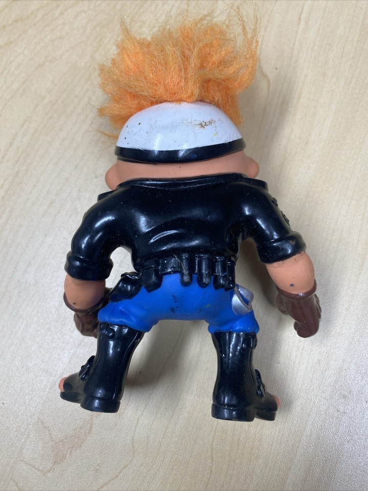 VTG Troll Doll 1992 Orange Hair Police Battle Troll Cop Biker Hasbro #2 ...
