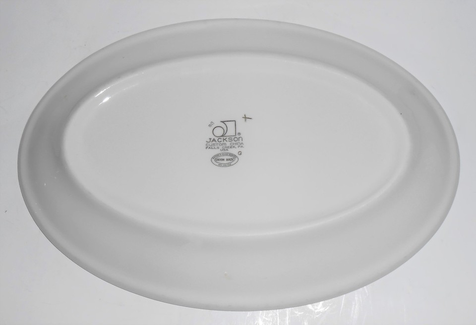 Jackson China Restaurant Ware Green w/Gold Bands Platter | eBay