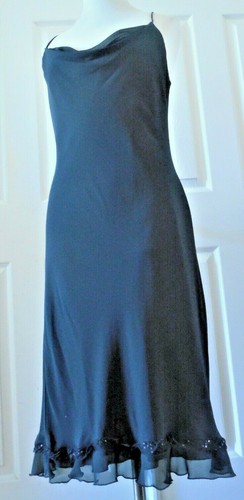 CDC Lady Black Little Dress Cocktail Party Ruffled at Bottom Lined ...