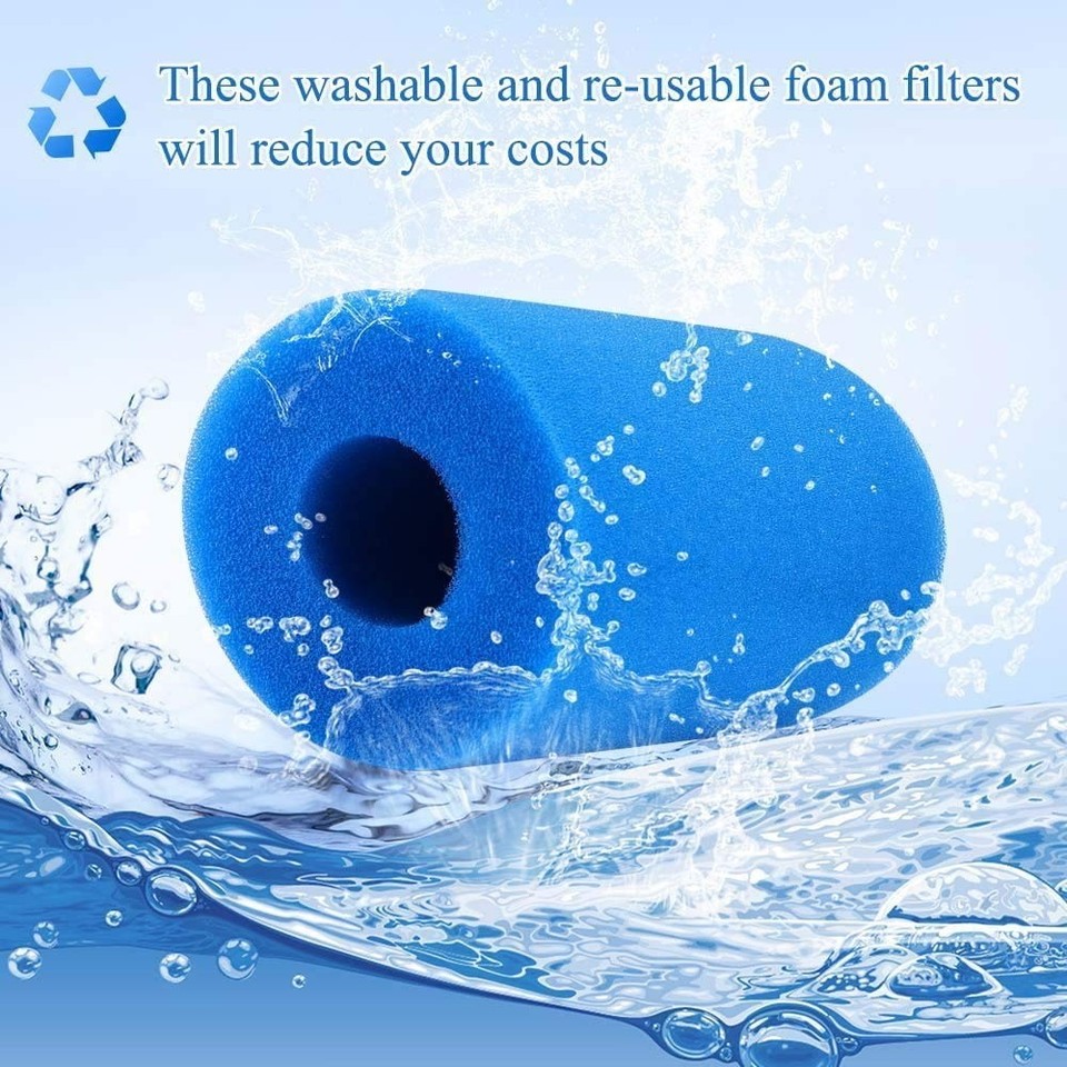 8Pcs Foam Sponge for Type a Reusable Washable Swimming Pool Aquarium ...