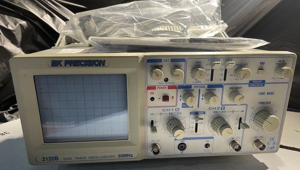 BK Precision 2120B Dual Oscilloscope 300MHz-Powers On-READ-Sold As Is ...