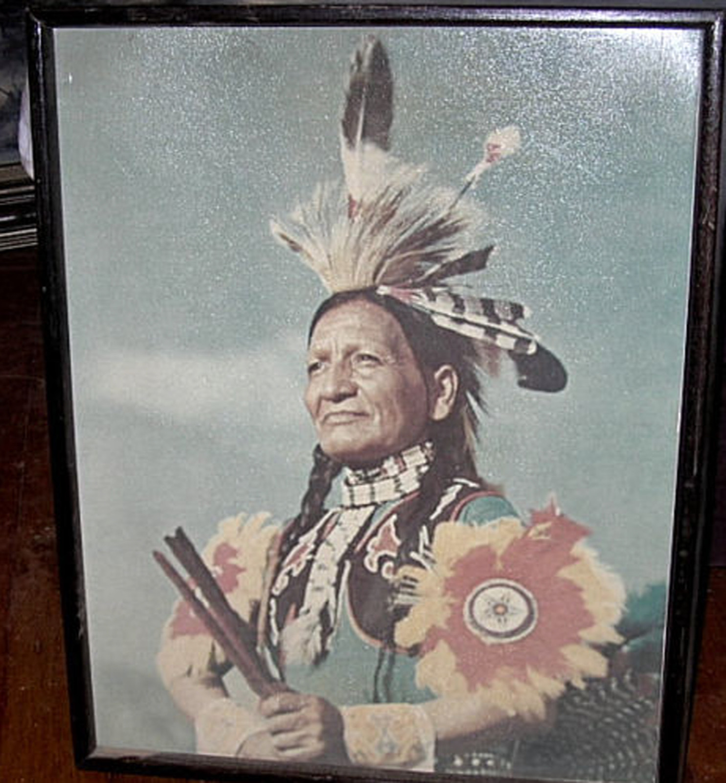 VINTAGE OIL PAINTING or PICTURE CHEIF WESTERN DEC | eBay