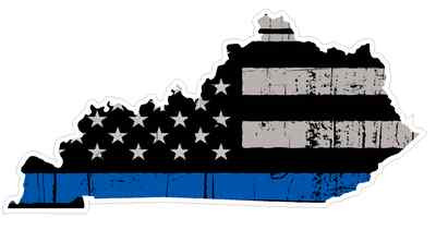 Kentucky State (V18) Thin Blue Line Vinyl Decal Sticker Car/Truck ...