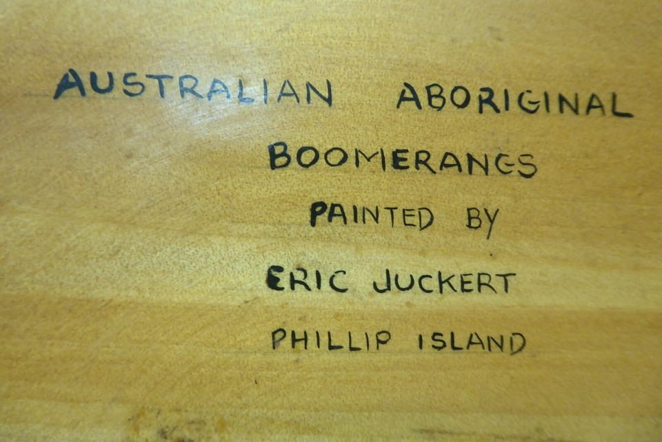 VINTAGE ERIC JUCKERT HAND PAINTED WOODEN WALL PLAQUE PLATE ABORIGINAL ...