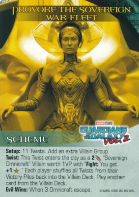 Upper Deck Marvel Legendary MCU GOTG SCHEME PROVOKE SOVEREIGN WAR FLEET ...
