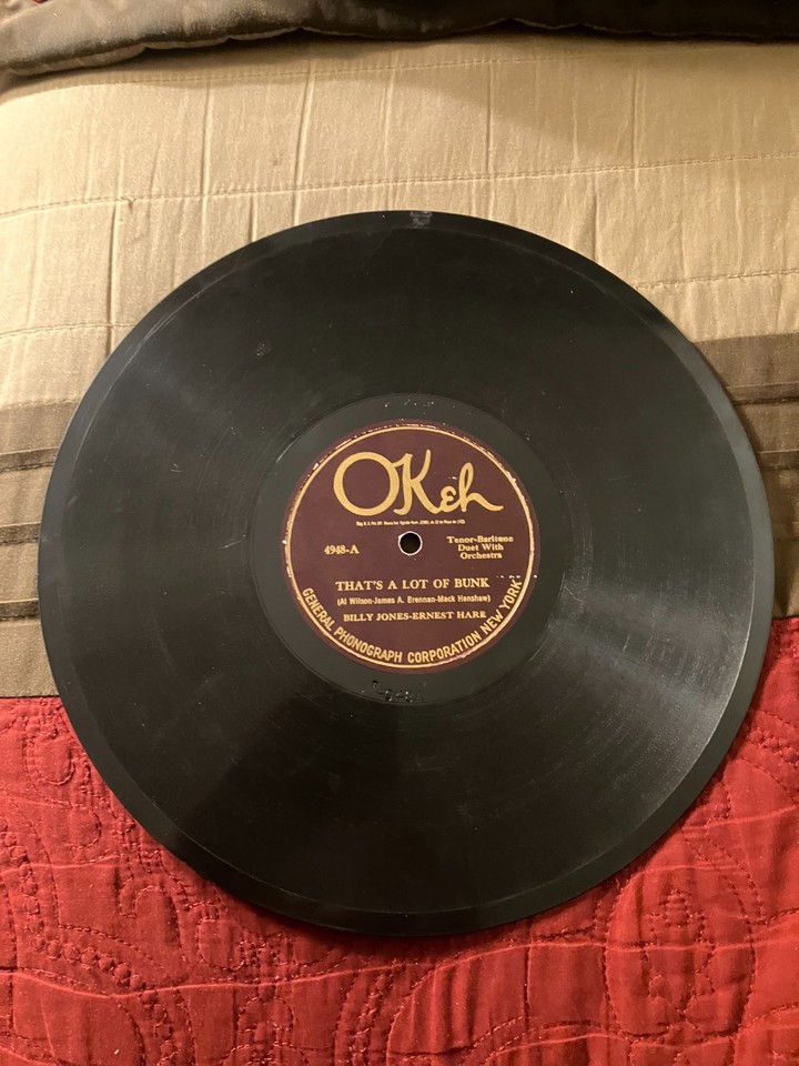 Okeh 78RPM Record #4948 "That's a Lot of Bunk" Billy Jones & Ernest ...