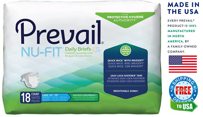 First Quality Nu-Fit Adult Brief Diaper, LARGE, Extra Abs., NU-013 ...