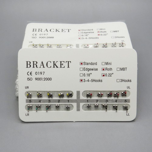 10 Packs Dental Orthodontic Metal Bracket Standard Roth 022 Slot 3 4 5 ...