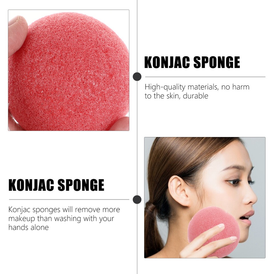 6PCS Natural Konjac Sponges Facial Sponges Cleaning Puffs Skin Massage ...