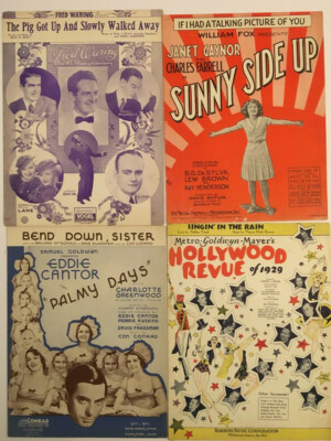 LOT of 4 Vintage 1920s & 1930s Sheet Music MGM HOLLYWOOD REVIEW OF 1929 ...