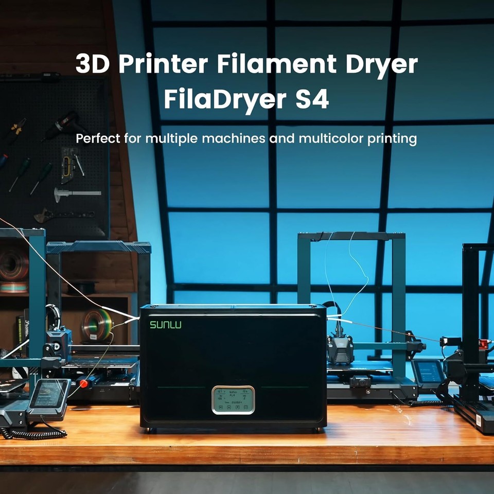 SUNLU S4 3D Printer Filament Dryer Holder Large Capacity 4*1KG Filament ...