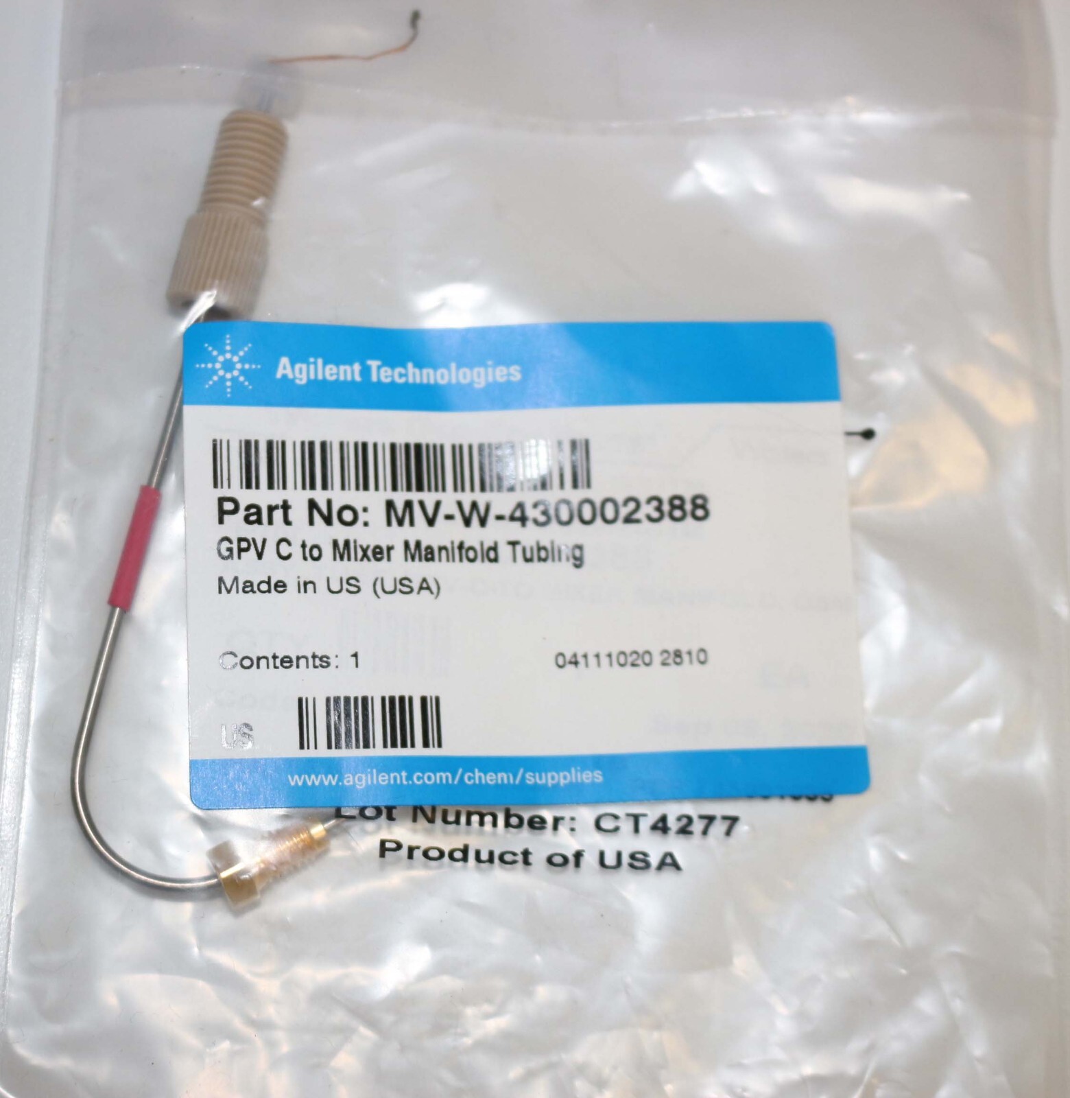 New! Waters Quality Parts Tubing Assembly, GPV-C to Mixer Manifold ...