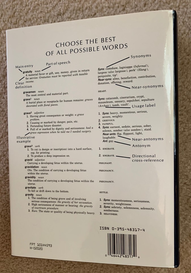 Roget's II : The New Thesaurus by American Heritage Publishing Staff ...