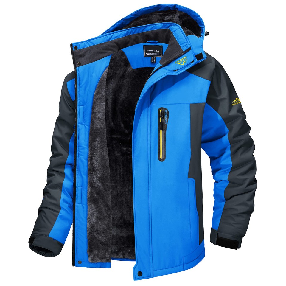 Men's Outdoor Ski Snow Jacket Mountain Hiking Warm Fleece Lined Winter ...