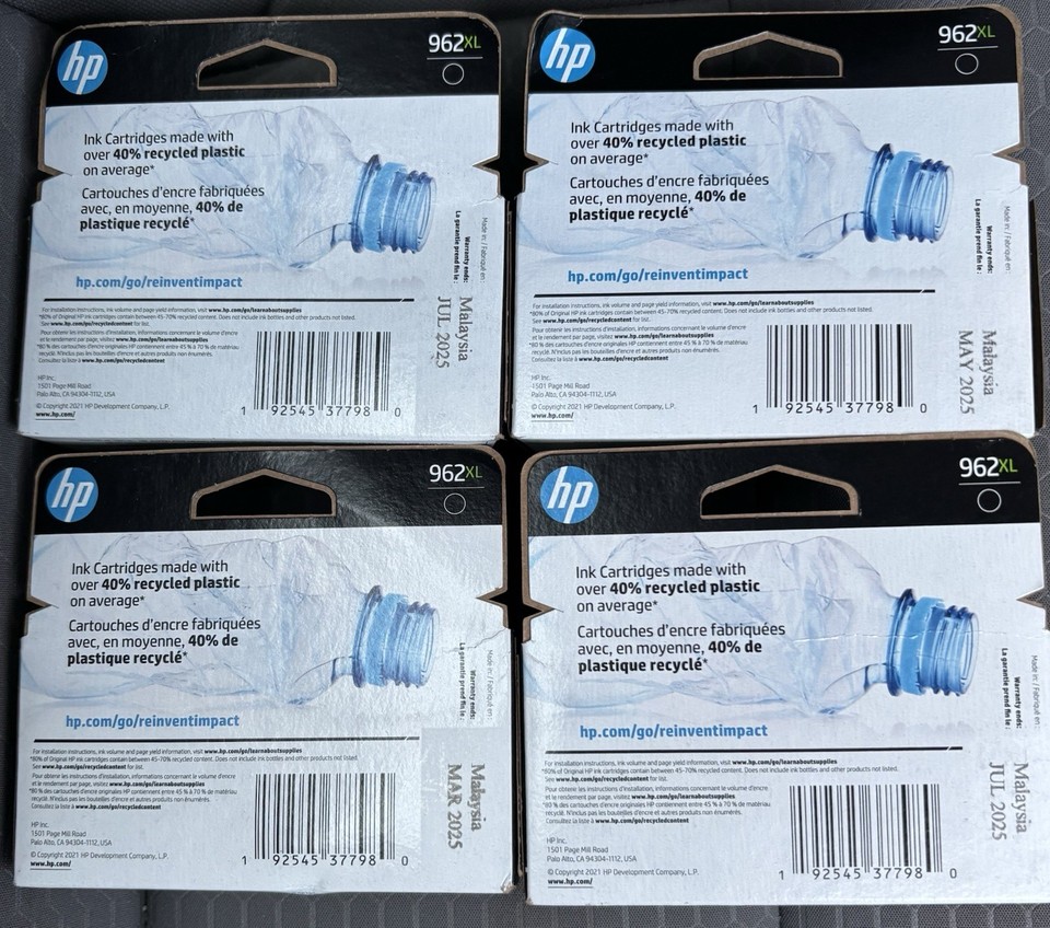 hp 962xl ink cartridges black 4 Packs Brand New | eBay
