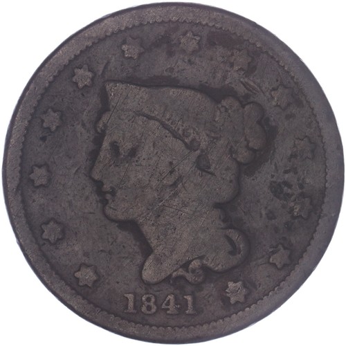 1841 (P) Braided Hair Large Cent Good GD See Pics I726 | eBay