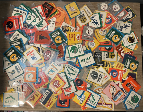 Lot of 100+ Vintage 1980 FLEER NFL Team Action Hi-Gloss Logo Stickers ...
