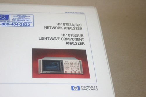Agilent HP 8753A/B/C Network Analyzer+8702A/B Lightwave Component ...
