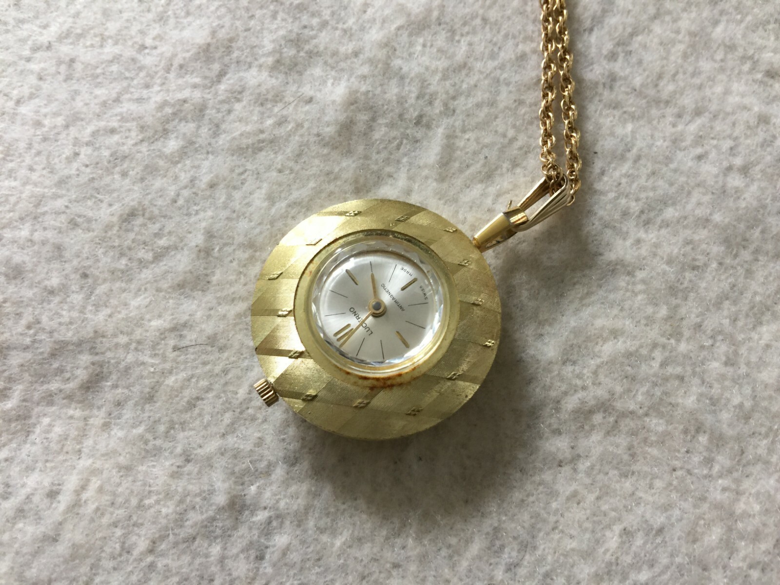 Swiss Made Lucerno Vintage Mechanical Wind Up Necklace Pendant Watch | eBay