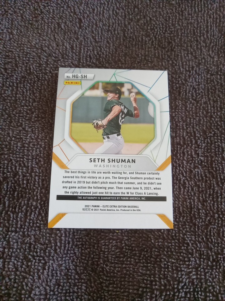 2021 Panini EEE Hidden Gems Sam Shuman Washington Nationals Auto Card ...