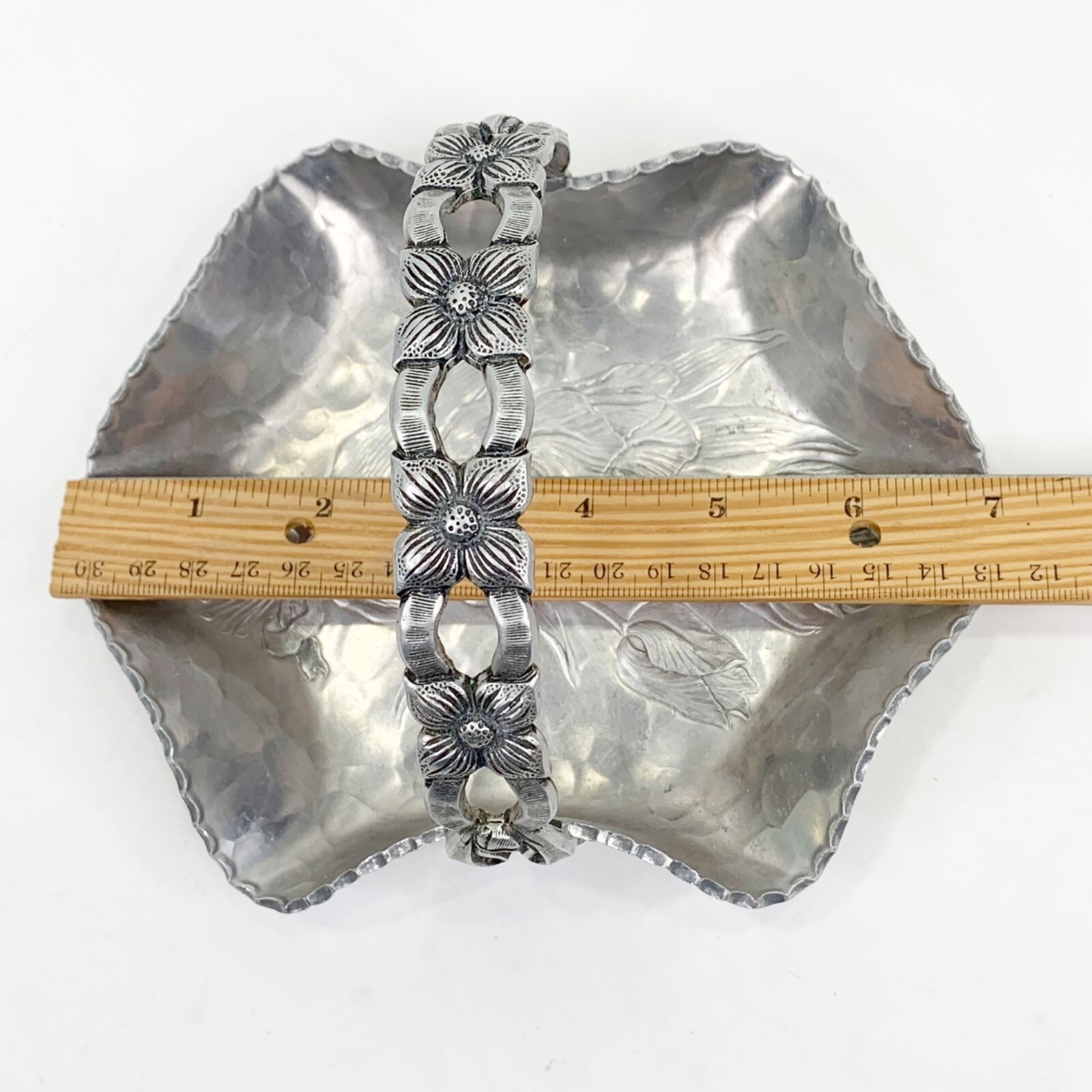 Vintage Rodney Kent Basket Hand Hammered Aluminum No. 429 Floral Tulip ...