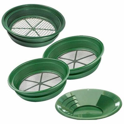 3pc CLASSIFIER SIFTING SET FOR GOLD PANNING 1/2 1/4 1/8 mesh & 14" Gold ...