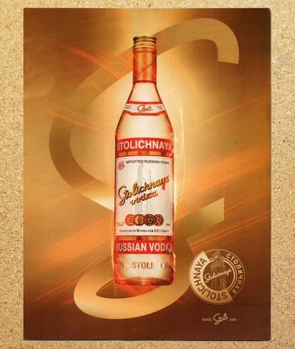 Stolichnaya Russian Vodka STOLI Alcohol - Magazine Print Ads Ephemera ...