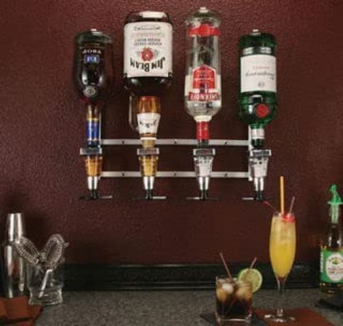 Bottle Stand Wall Mounted Pub Bar Optics Set Wine Beer Dispenser Spirit ...