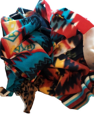 Fleece Fabric Scraps Prints Large & Small Pieces~Sewing Crafts, Dolls ...