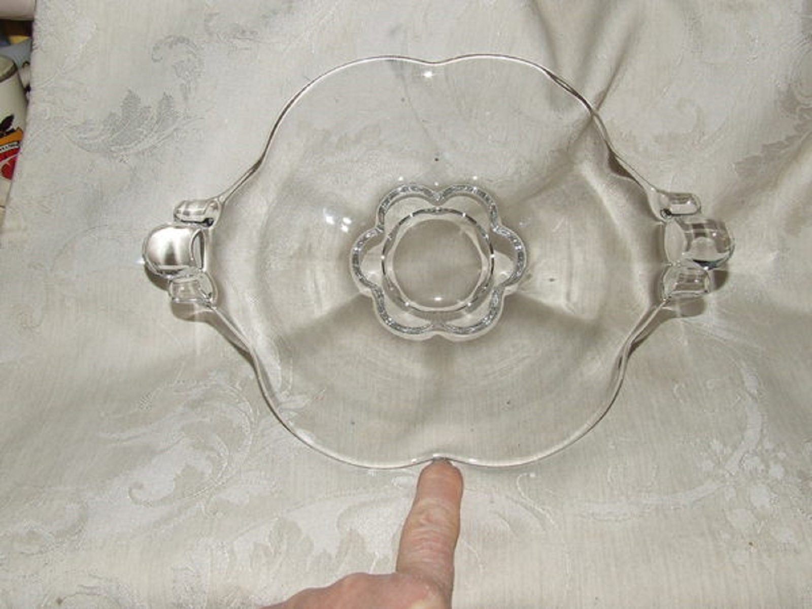 1939-55 DUNCAN & MILLER Canterbury Two Handled Plate 9 5/8" Clear Heavy ...