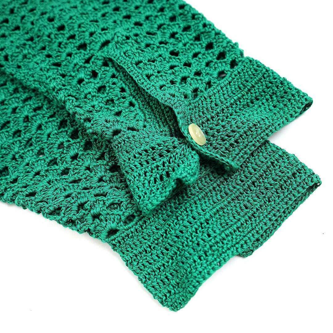 AURALEE 22SS HAND CROCHET COTTON KNIT SHIRTS GREEN 0 AURALEE 22SS HAND CROCHET COTTON KNIT SHIRTS GREEN 0