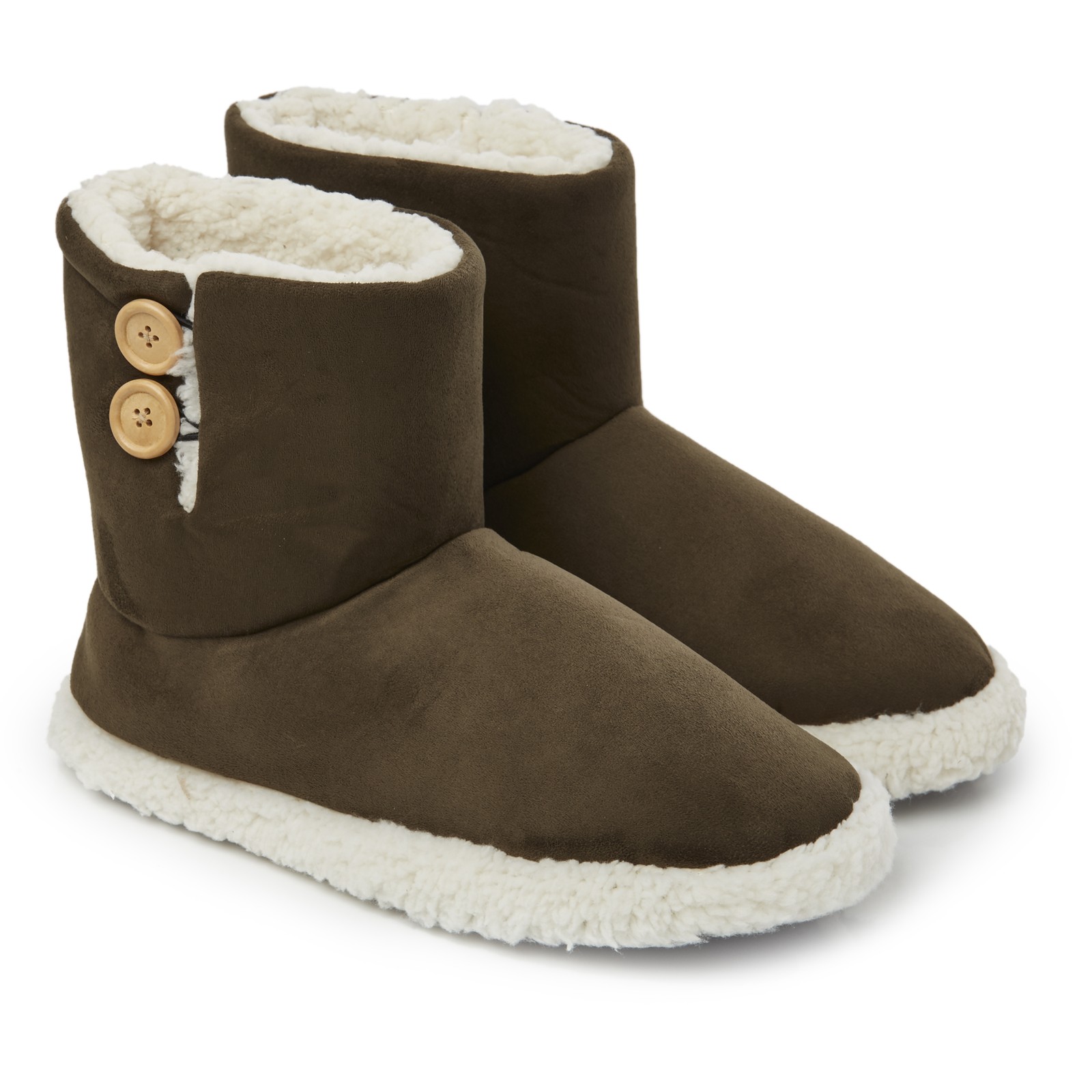 Dunlop Mens Botton Bootie Slippers Slip On Warm Lining Comfortable ...