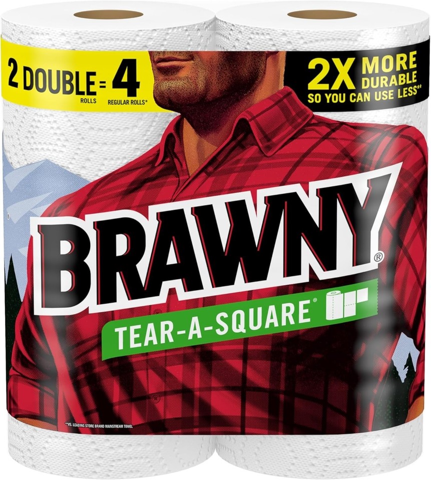 Versatile Tear-A-Square Paper Towels: 2 Double Rolls, Perfect for Meal ...