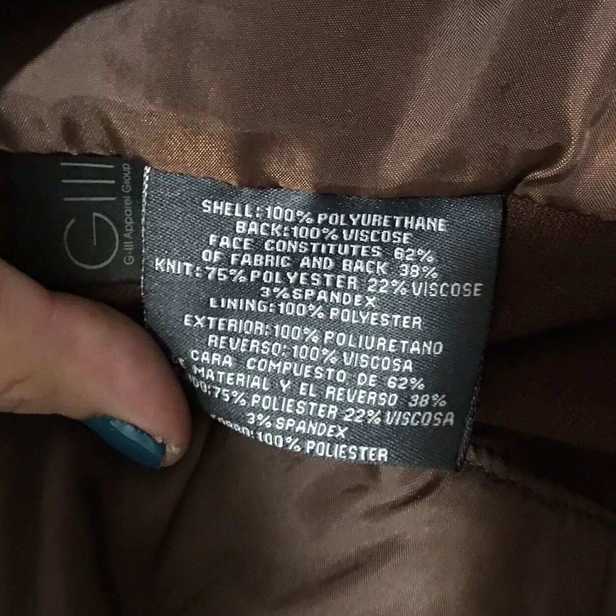 Kenneth Cole Reaction Jacket Wmn's L Faux Leather Moto Bomber Brown ...