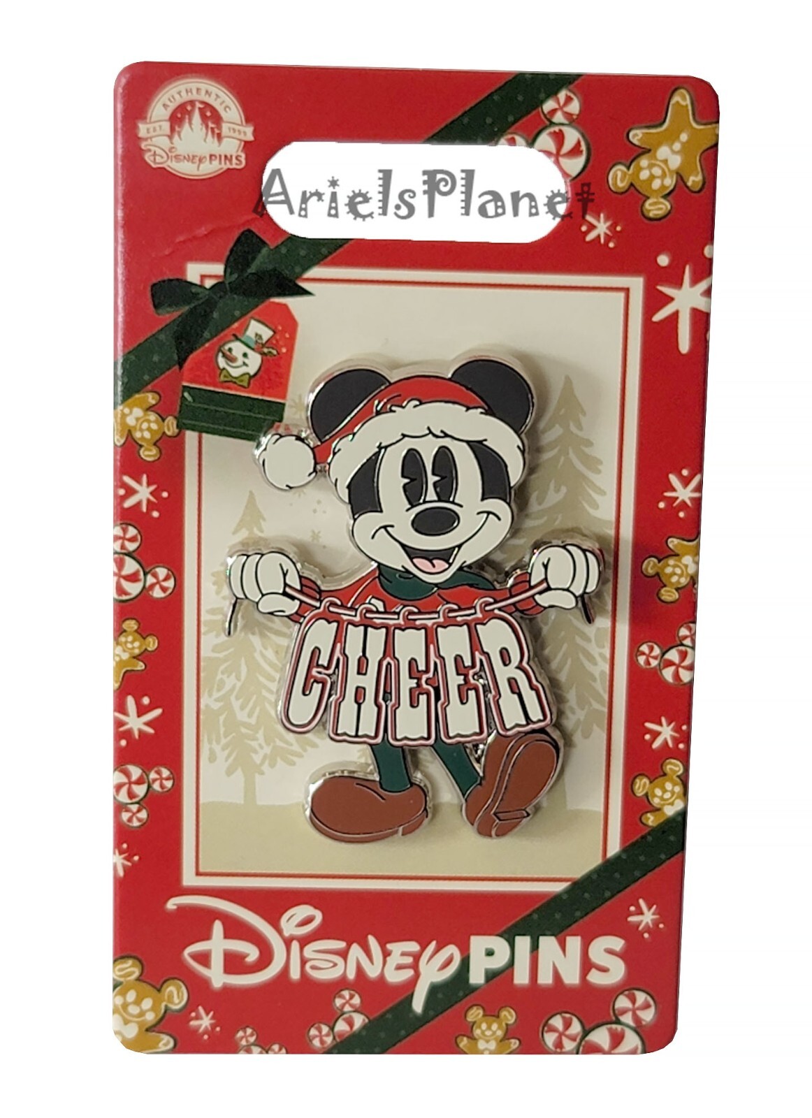 Disney Parks CHRISTMAS Holidays Mickey Mouse Cheer Pin | eBay