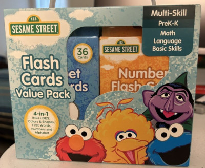 Sesame Street Flash Cards Value Pack, PreK-K Math, Language and Basic ...