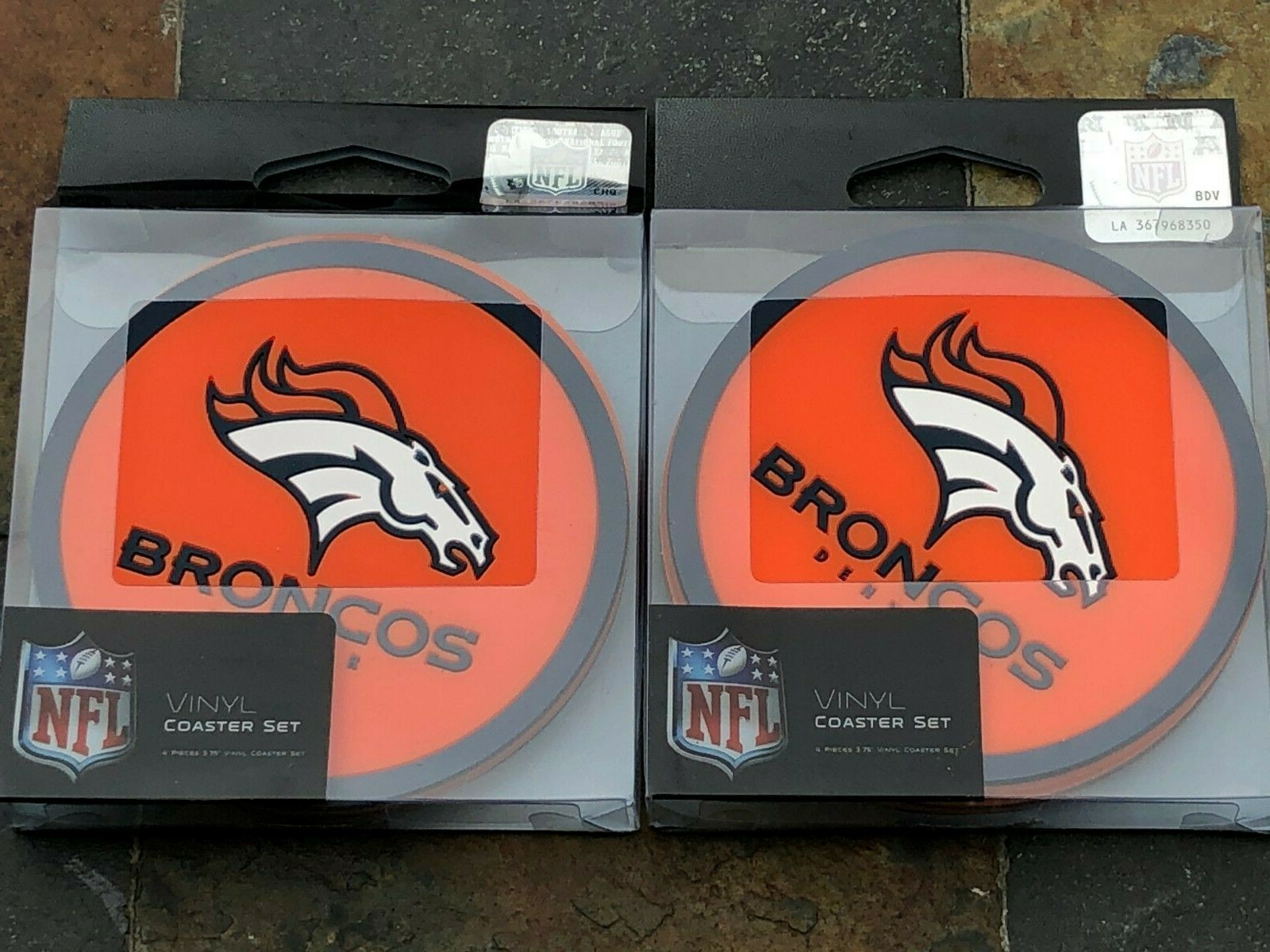 1 - 4 Pack Vinyl Drink Coasters - Denver Broncos | eBay