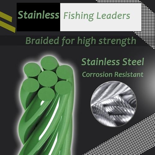 Saltwater Steel Leaders Fishing Rigs Heavy Duty Wire #1 (5.9in-20lb ...