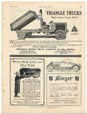 1919 Triangle Motor Truck Co. Ad: St. John's, Michigan - Built to Work ...