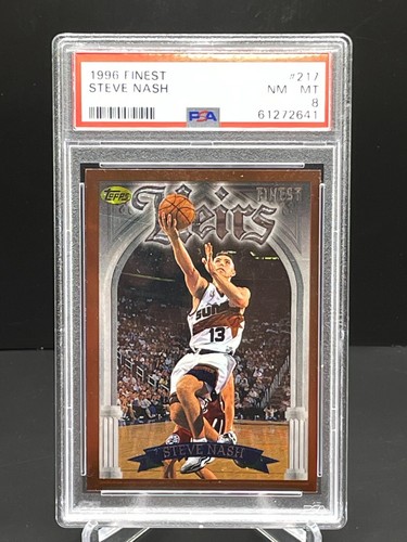STEVE NASH 1996 Topps Finest ROOKIE RC #217 PSA 8 NM-MT Phoenix Suns ...