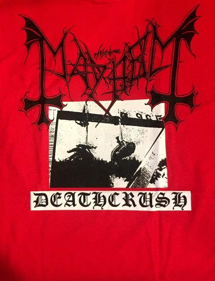 MAYHEM cd cvr DEATHCRUSH Official SHIRT XL New mysteriis chimera ordo ...