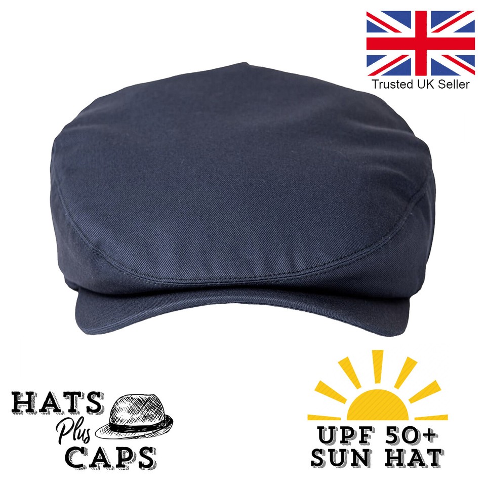 100% Cotton Flat Cap Summer UPF 50+ Showerproof Sports Hat Bowls ...
