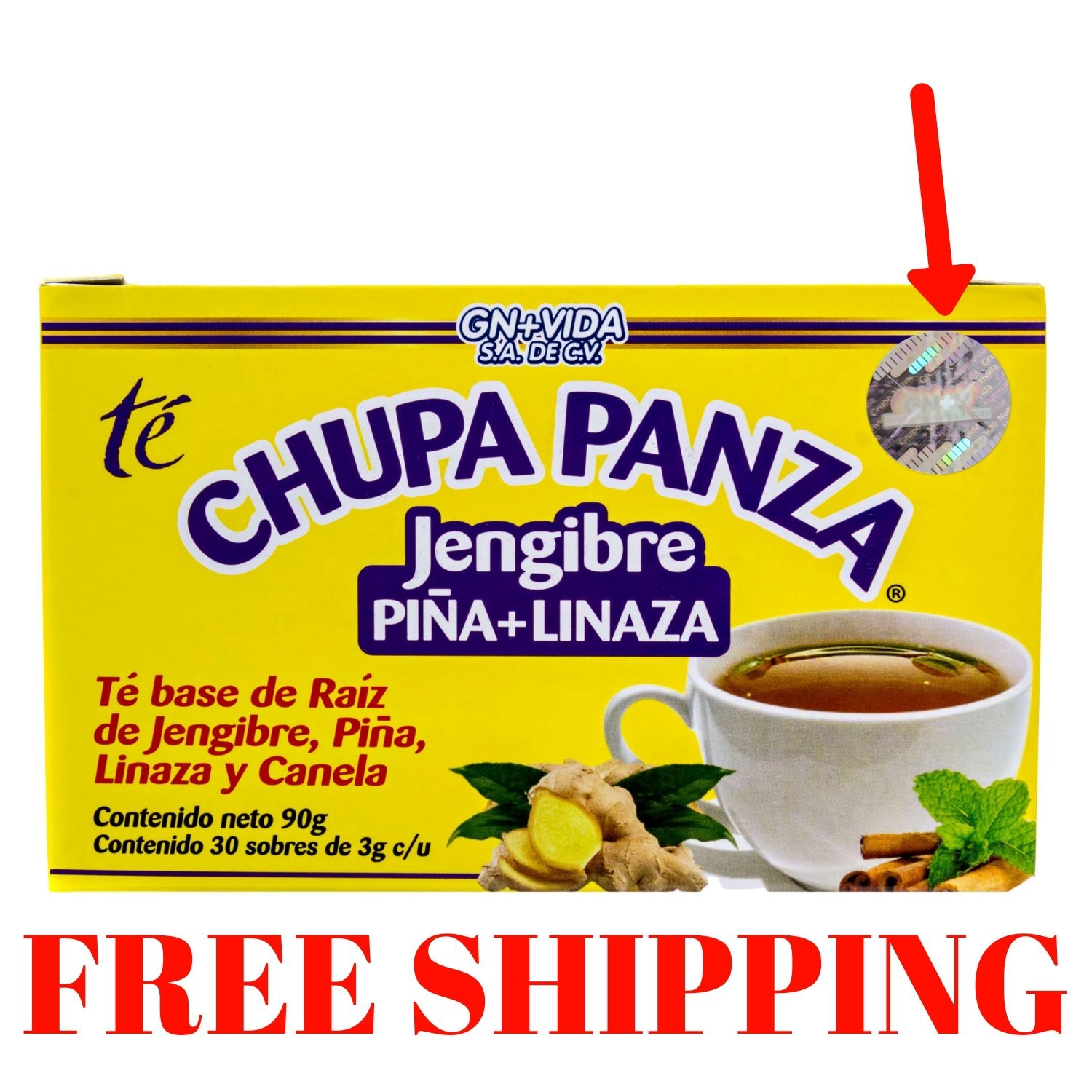 TEA CHUPA PANZA Jengibre, Pina, Linaza Te Ginger, Cinnamon Pineapple 30 ...