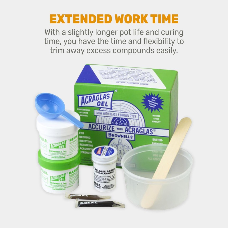 Brownells ACRAGLAS Gel Glass Bedding 2 gun Kit 4oz | eBay